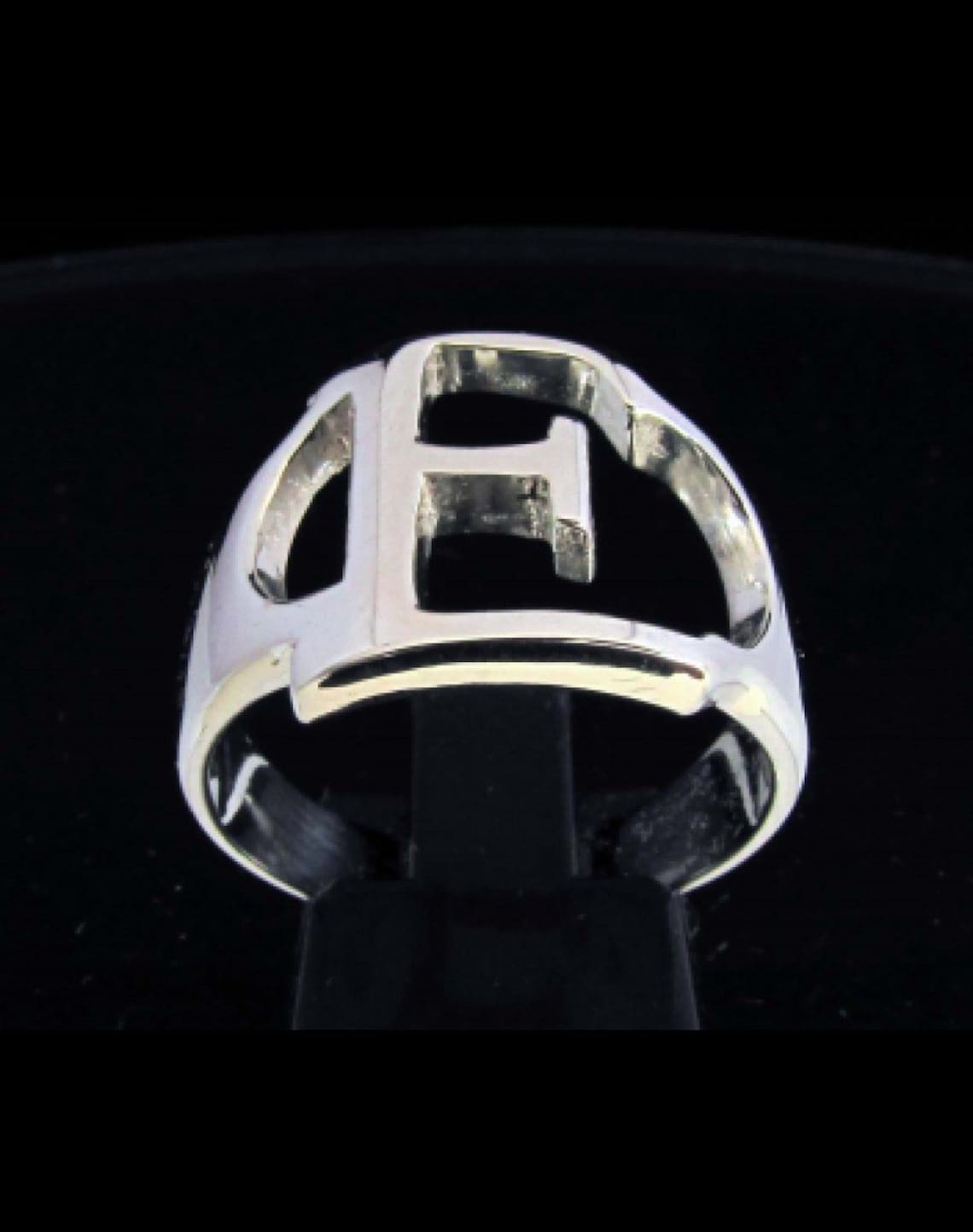 Initial Epsilon Sterling silver ring Greek alphabet capital | Etsy