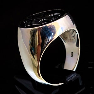 Sterling Silver German Eagle Flag Ring Germany Coat of Arms With Black ...