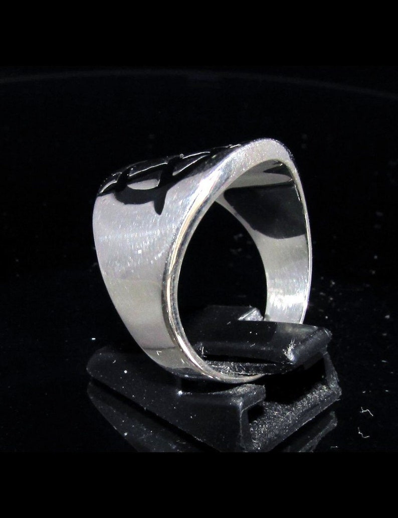 Sterling Silver Anarchy Ring Circle A Punk Symbol UK in Black - Etsy