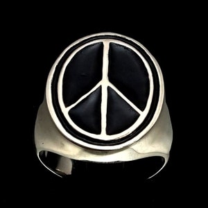 Sterling Silver Symbol Ring Freedom Peace Sign Nuclear Annihilation ...