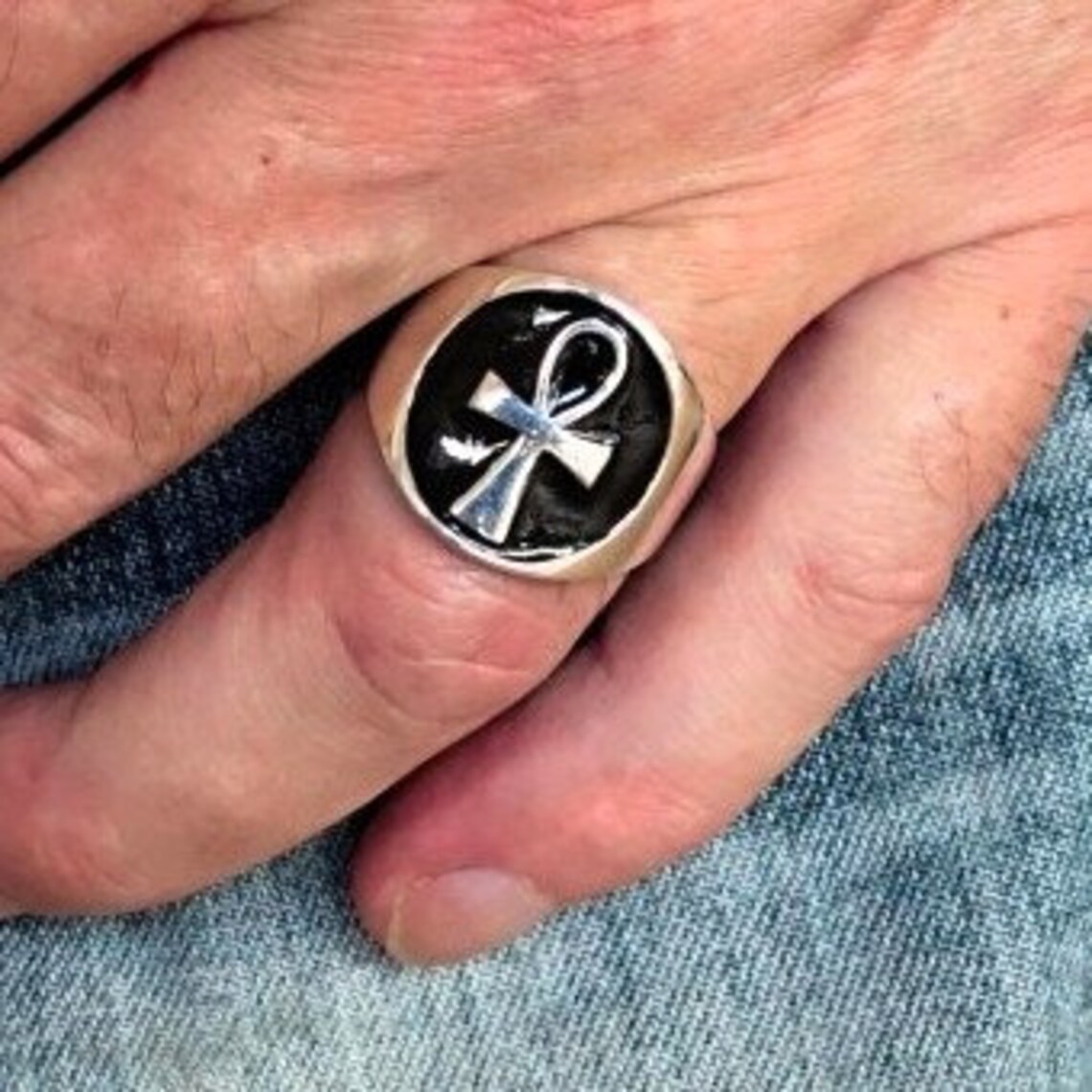 Sterling Silver Ankh Ring Ancient Egypt Big Ankh Symbol - Etsy
