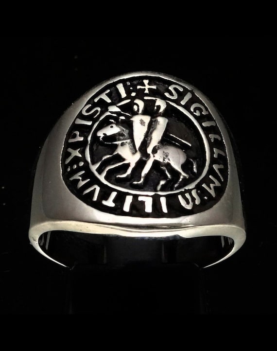 Antiqued Sterling Silver Medieval Ring Knights Templar Sigil - Etsy