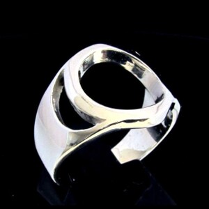 Initial Omicron Sterling Silver Ring Greek Alphabet Capital Letter High ...