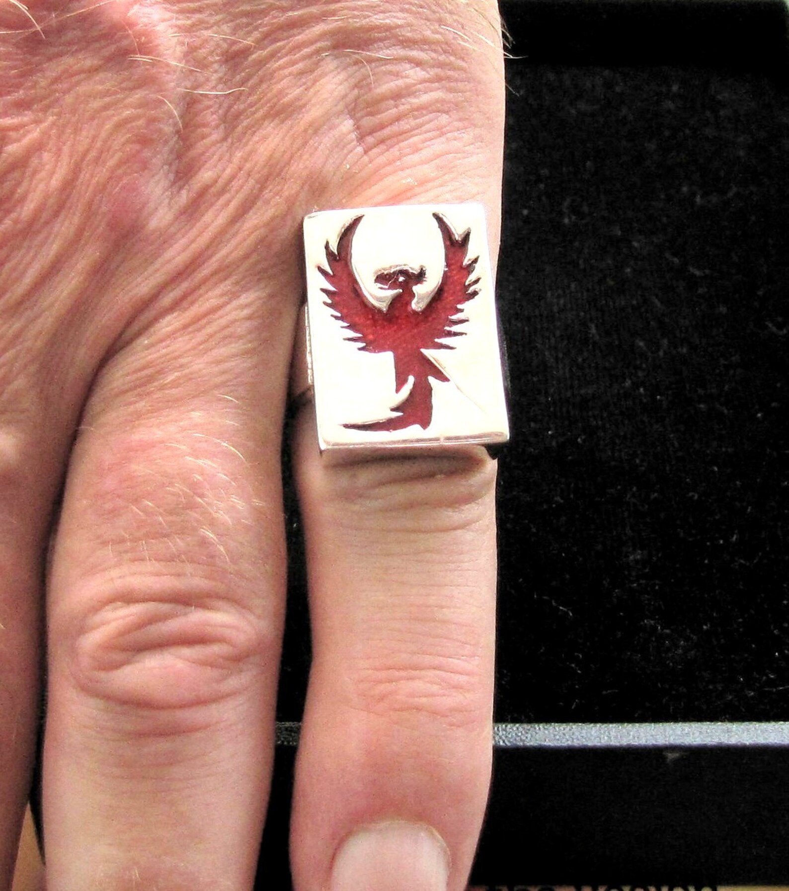 Sterling silver Phoenix ring mythical Fire Bird Rising from | Etsy