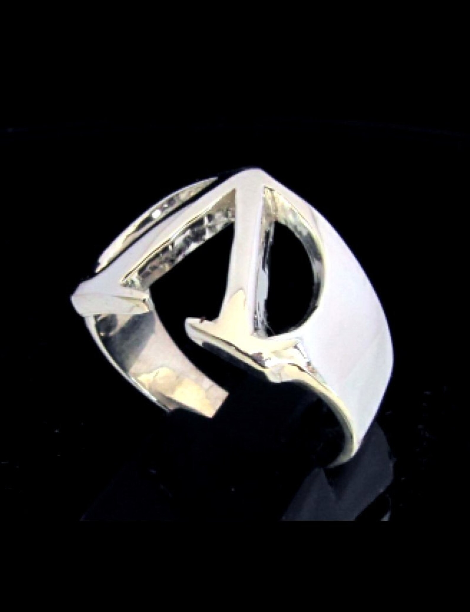 Initial Lambda Sterling silver ring Greek alphabet capital | Etsy