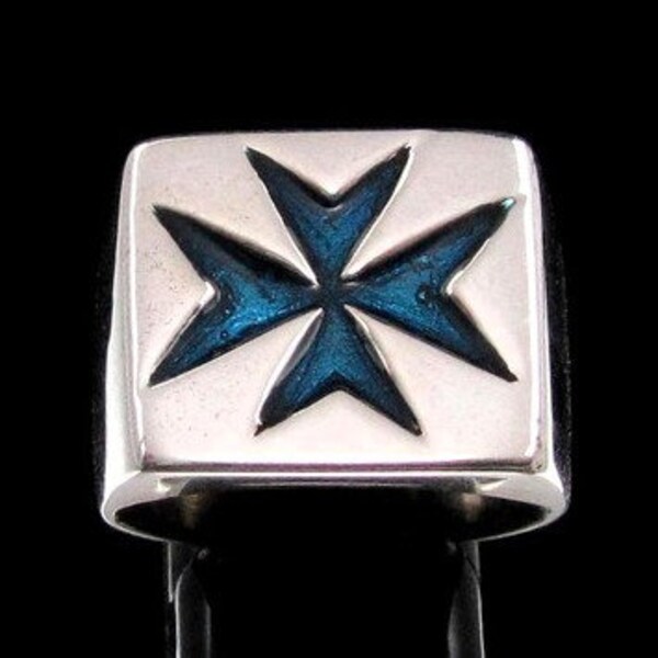 Blue Maltese Cross Ring - Etsy