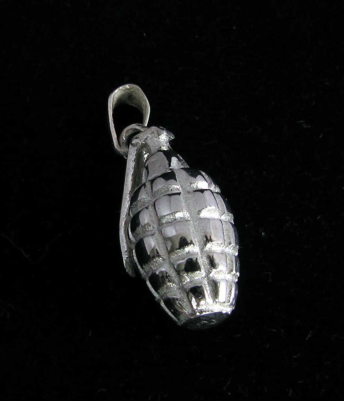 Sterling Silver Hand Grenade Pendant Army Explosive Weapon Military ...