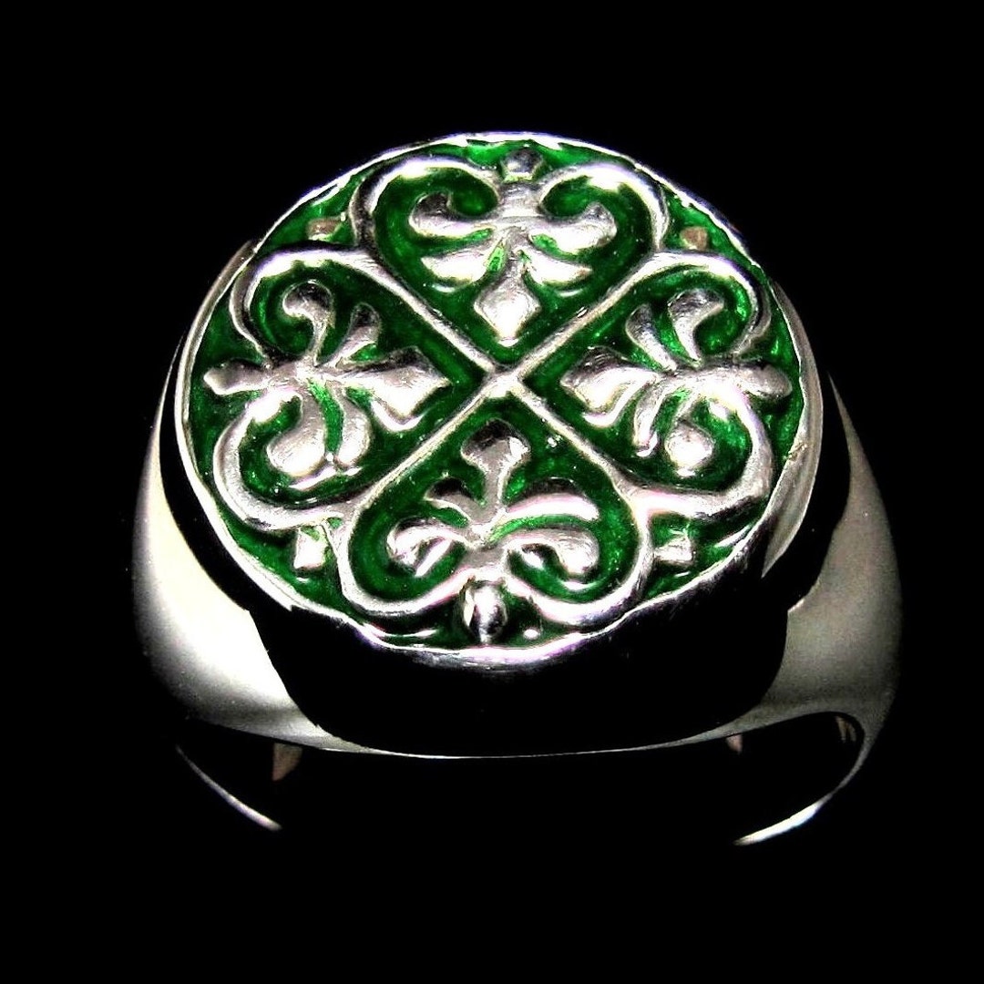 Sterling Silver Ring Fleur De Lis French Lily Flowers Medieval Symbol ...