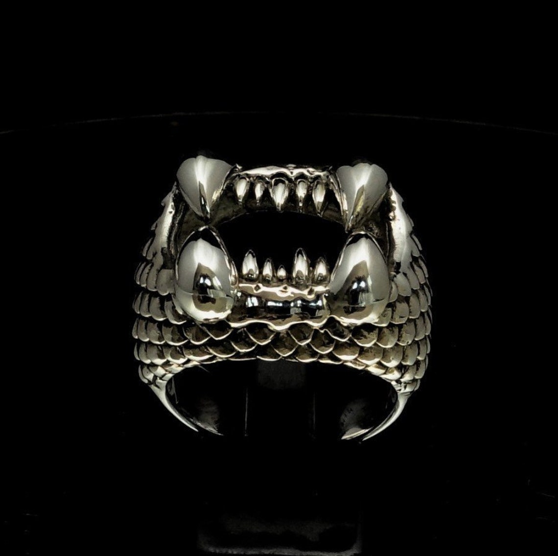 Sterling silver Fantasy ring Vicious Sand Worm mythical Animal | Etsy