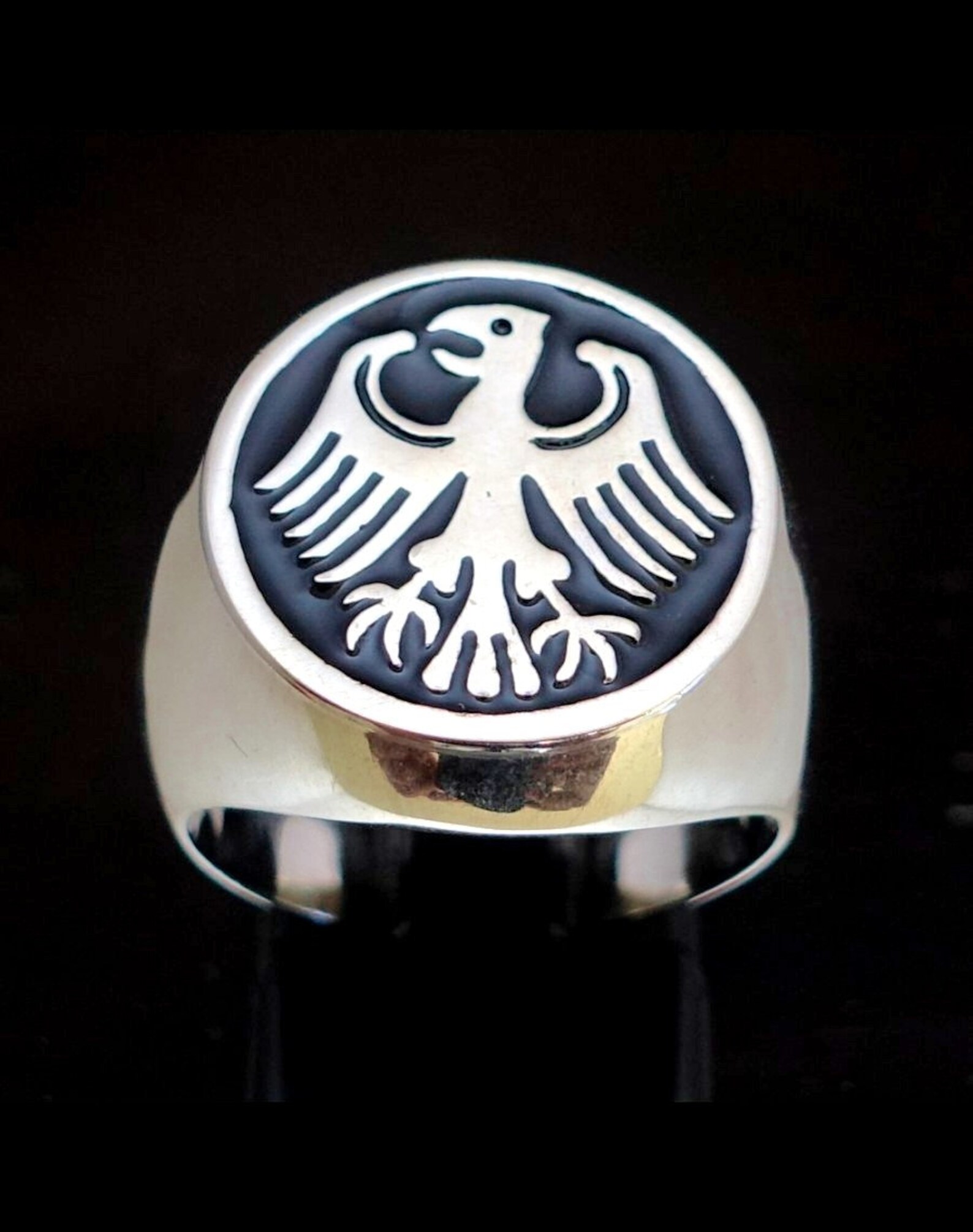 Sterling Silver German Eagle Flag Ring Germany Coat of Arms | Etsy