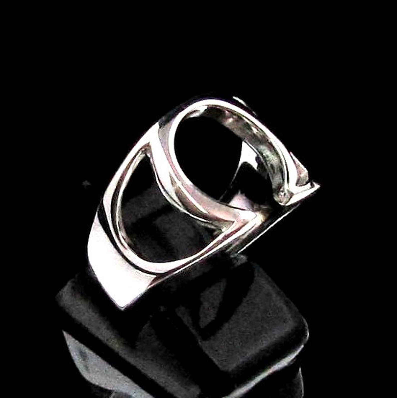 Initial Omega Sterling Silver Ring Greek Alphabet Capital - Etsy