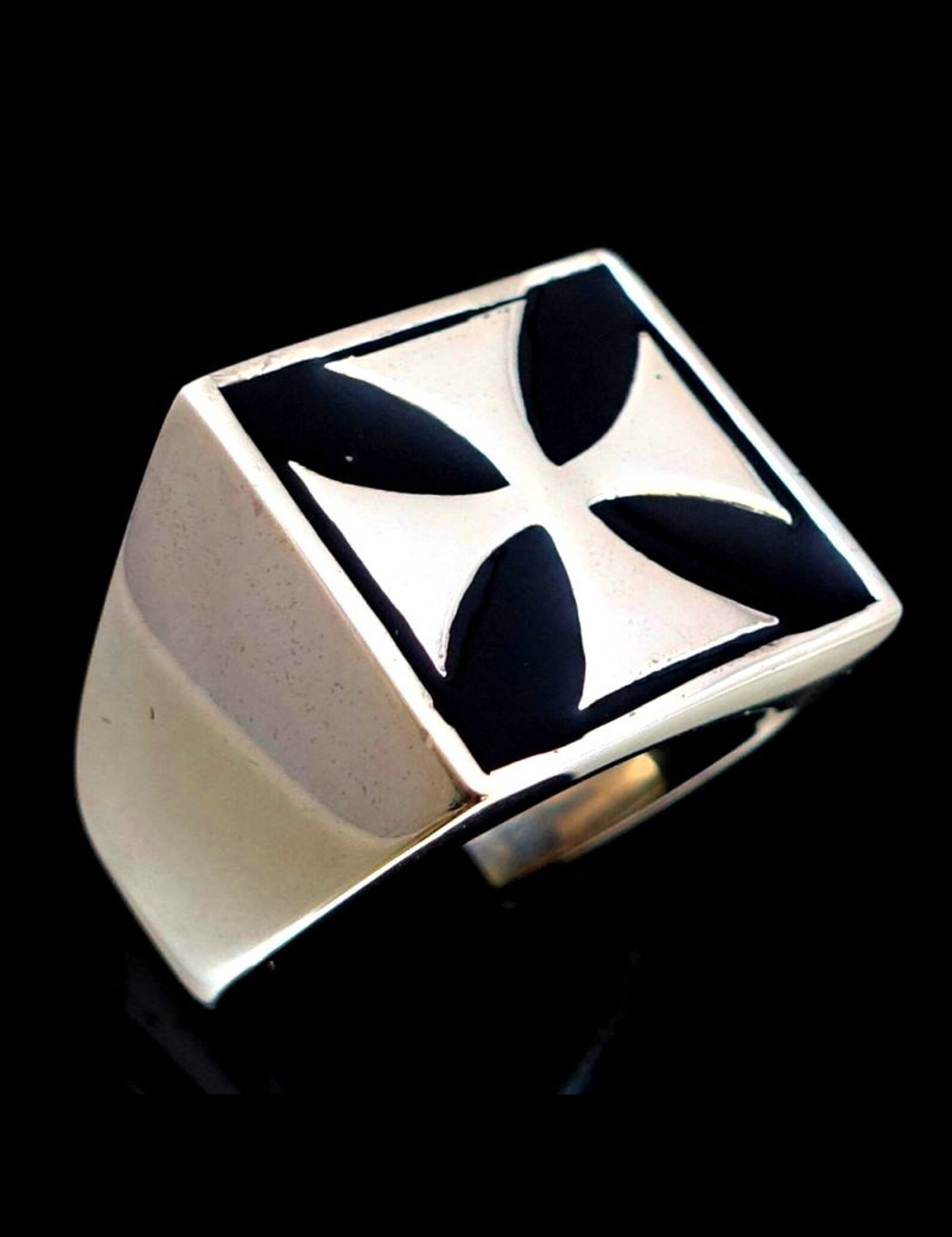 Sterling Silver Men's Biker Ring Iron Cross Chopper Symbol - Etsy