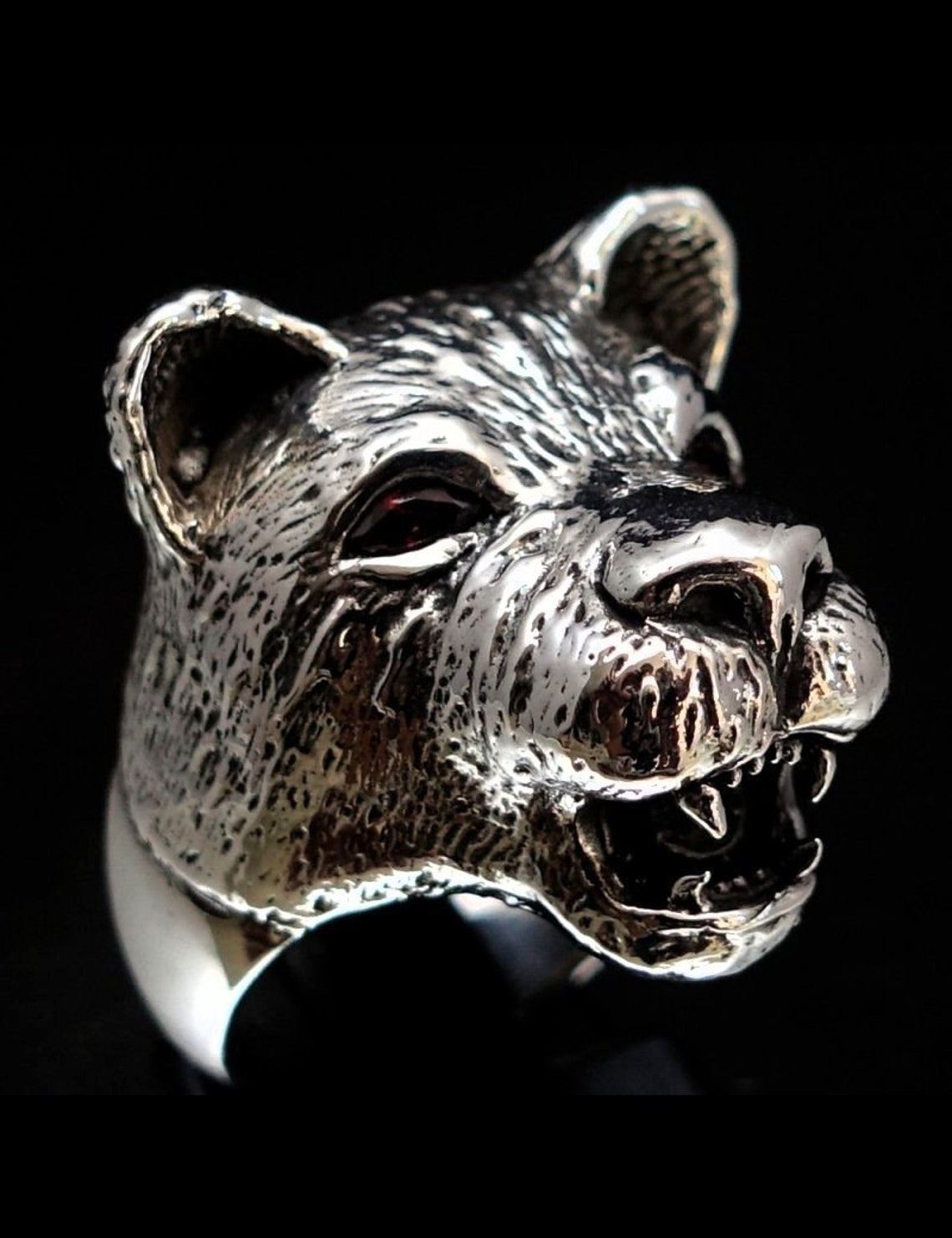 Stunning Sterling Silver Animal Ring Lioness Female Lion Head - Etsy