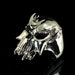 Sterling Silver Ring Vampire Skull Nosferatu With Two Blue Sapphire ...