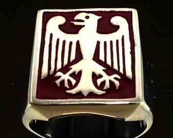 Sterling Silver German Eagle Flag Ring Germany Coat of Arms | Etsy