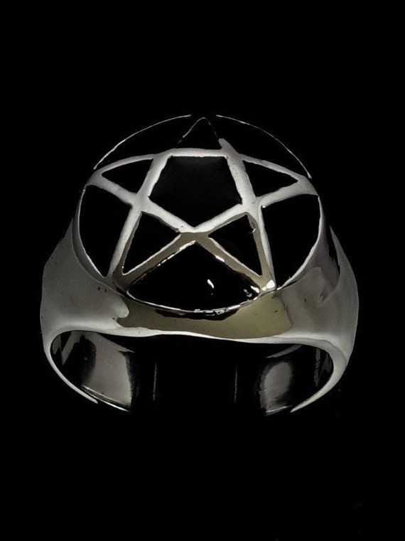 Sterling silver Wicca symbol ring Celtic Pentagram Occult Five | Etsy
