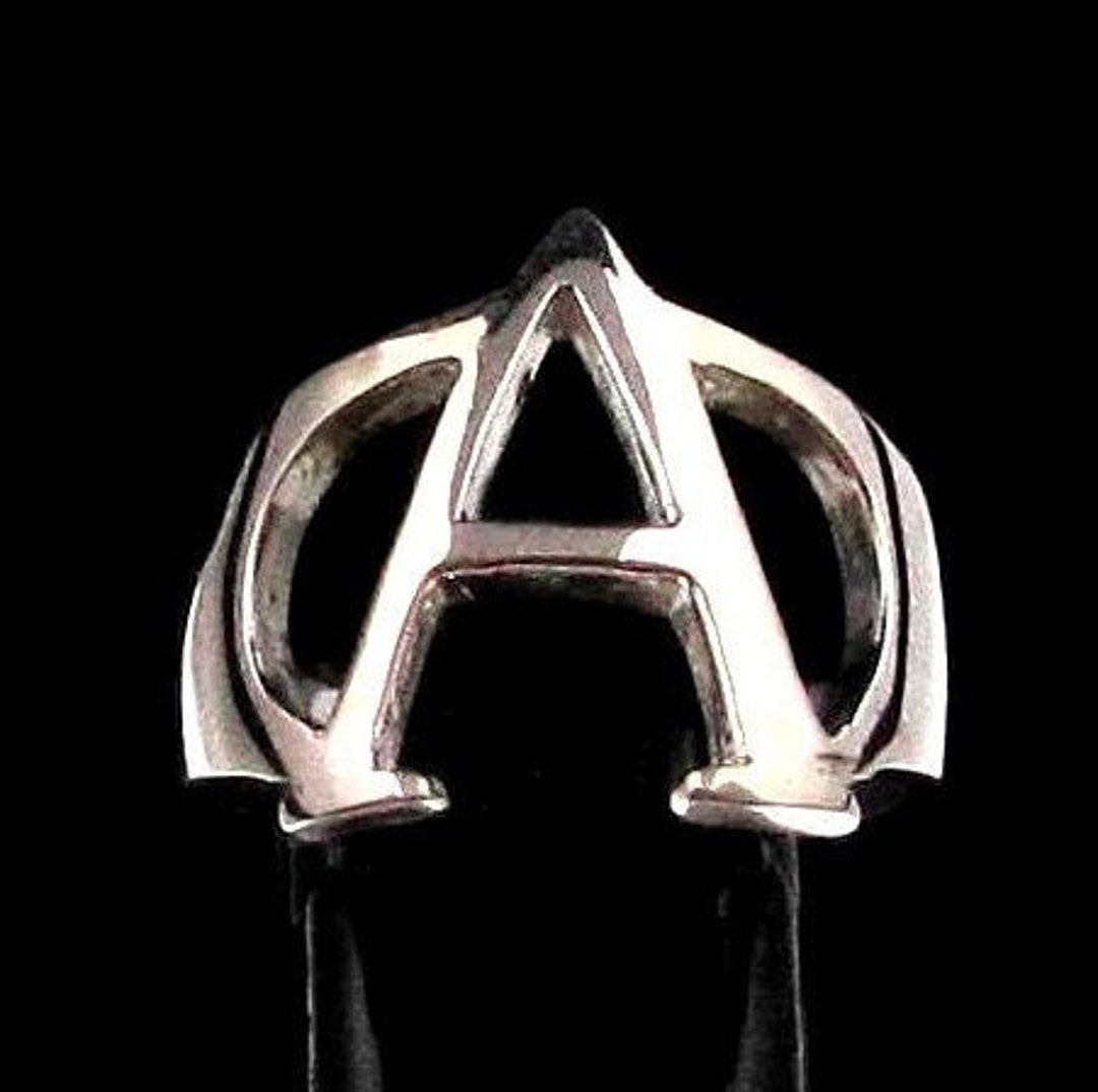 Initial Alpha Sterling Silver Ring Greek Alphabet Capital - Etsy