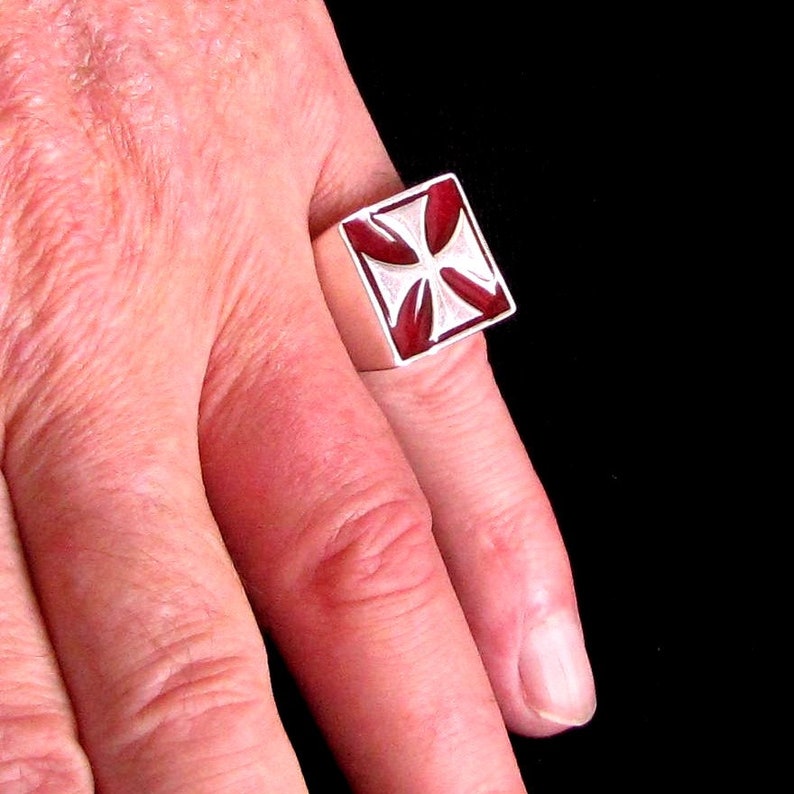 Sterling Silver Men's Biker Ring Iron Cross Chopper Symbol - Etsy