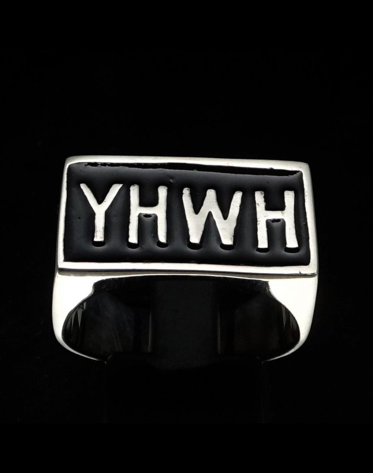 Sterling Silver Initial Ring YHWH Hebrew Name God of Israel | Etsy