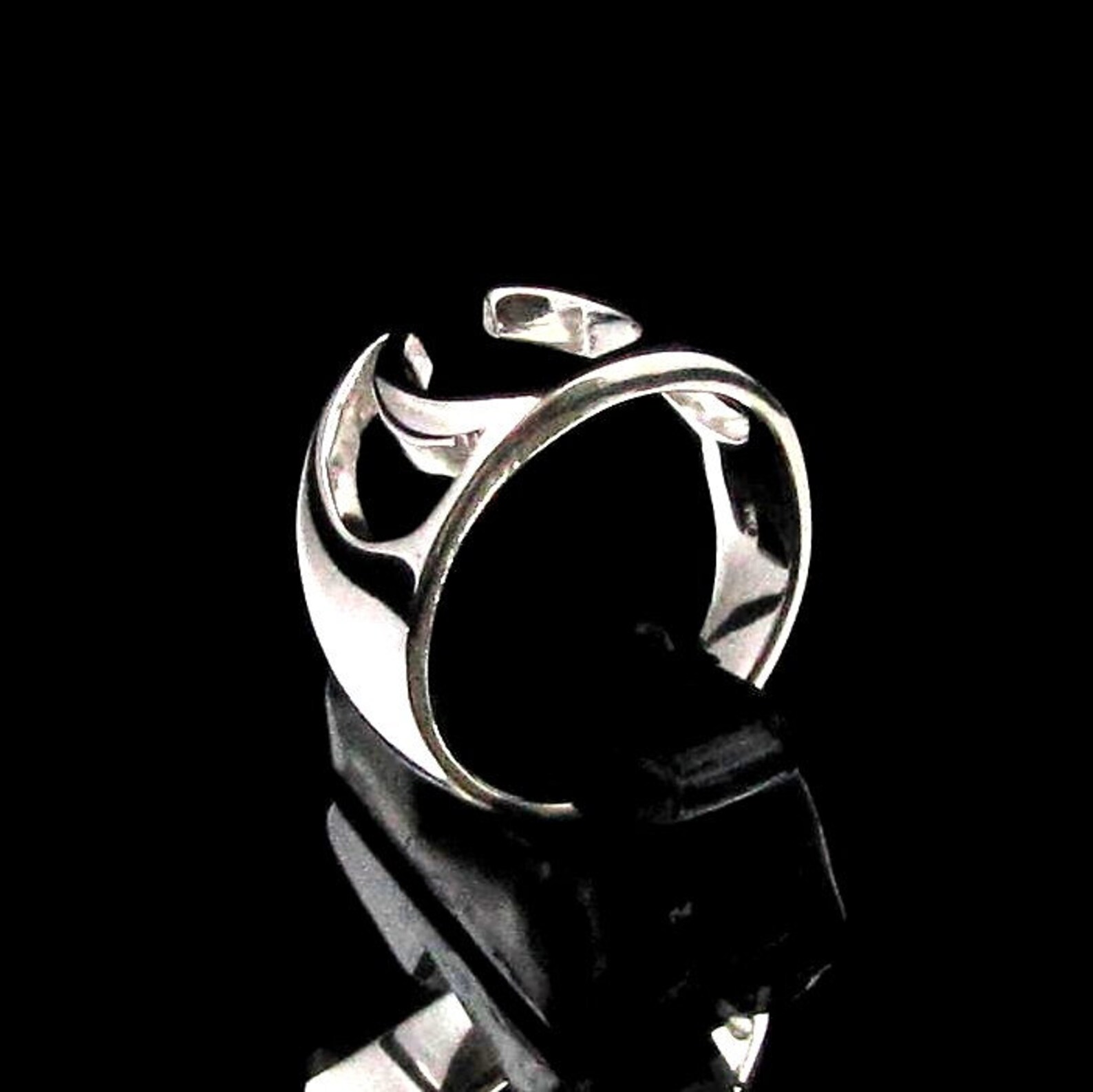 Initial Omega Sterling Silver Ring Greek Alphabet Capital - Etsy