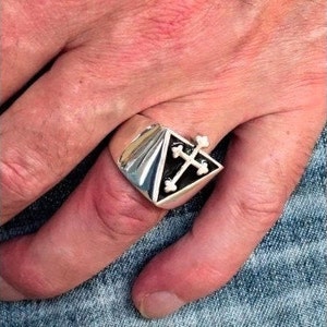Sterling Silver Medieval Symbol Ring Coptic Cross Christian Religion ...
