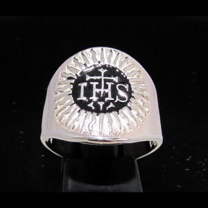 Sterling Silver Religious Symbol Ring IHS Christ Monogram | Etsy