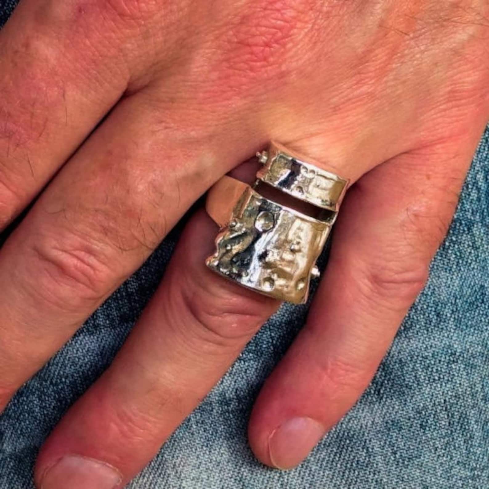 Sterling silver Art Work ring Ned Kelly Mask Australian Bandit | Etsy