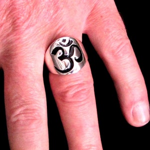 Sterling Silver Buddhist Symbol Ring Ohm Sacred Sound Aum Buddhism in ...
