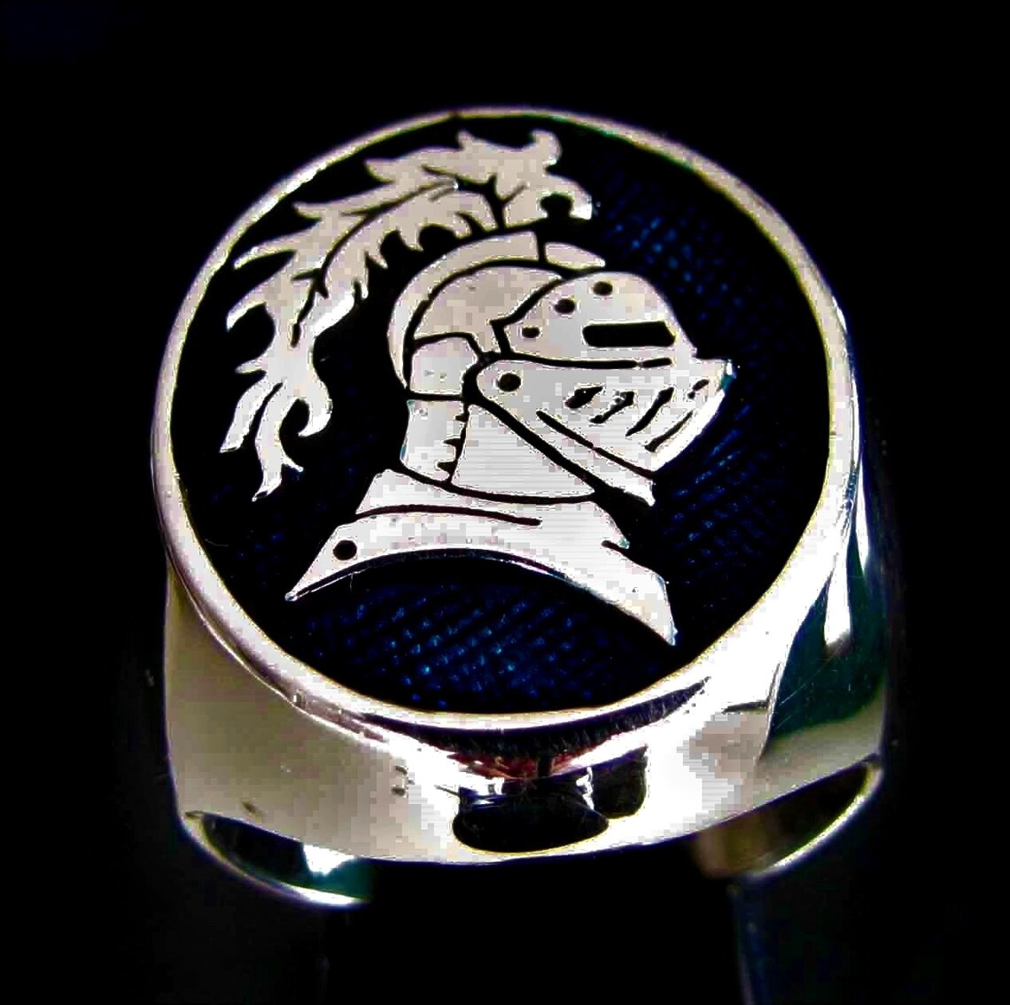 Sterling Silver Men's Ring Medieval Knight Armored Soldier - Etsy