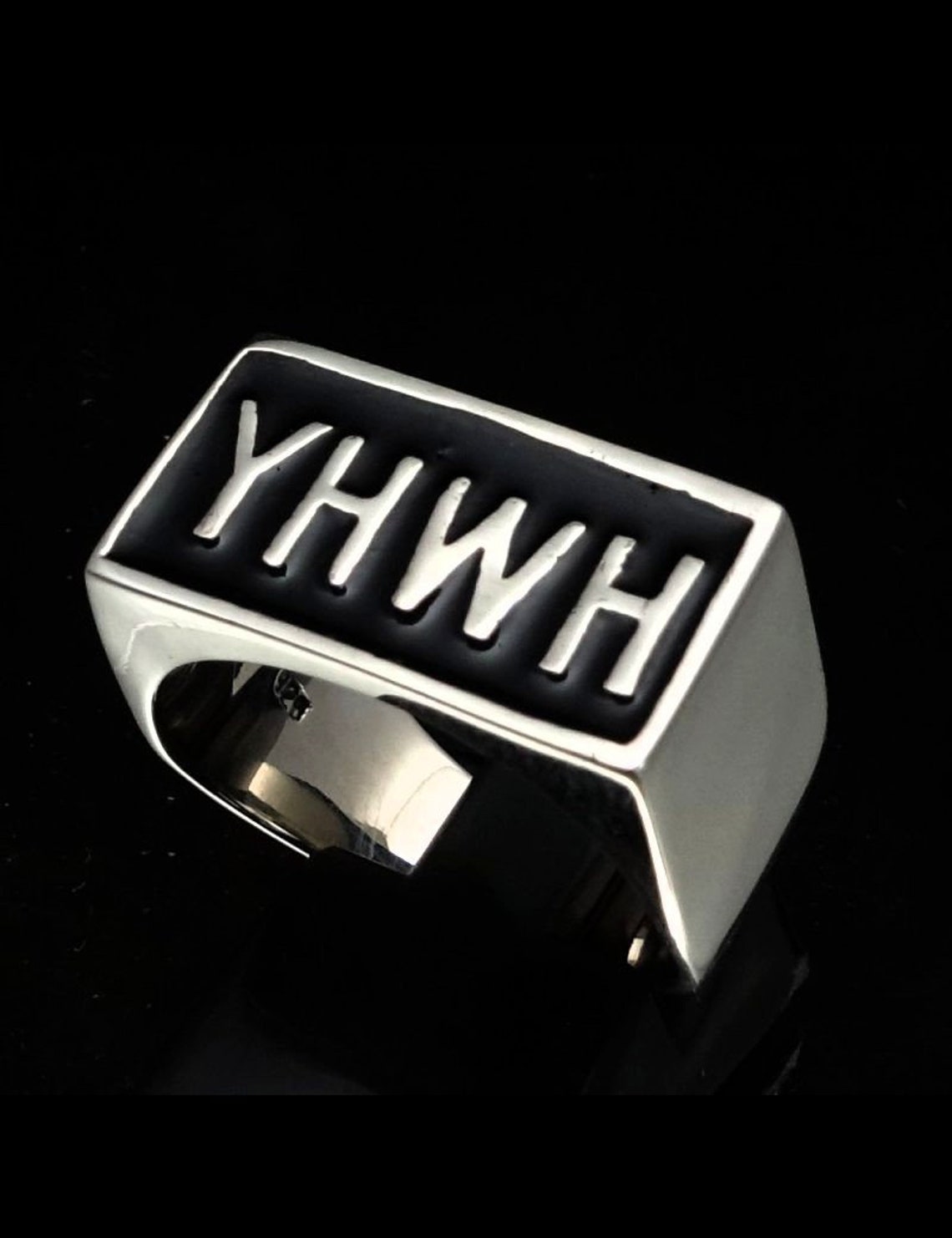 Sterling Silver Initial Ring YHWH Hebrew Name God of Israel | Etsy