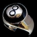 Sterling Silver Ring Black Eight Ball Pool Billiards With Black Enamel ...
