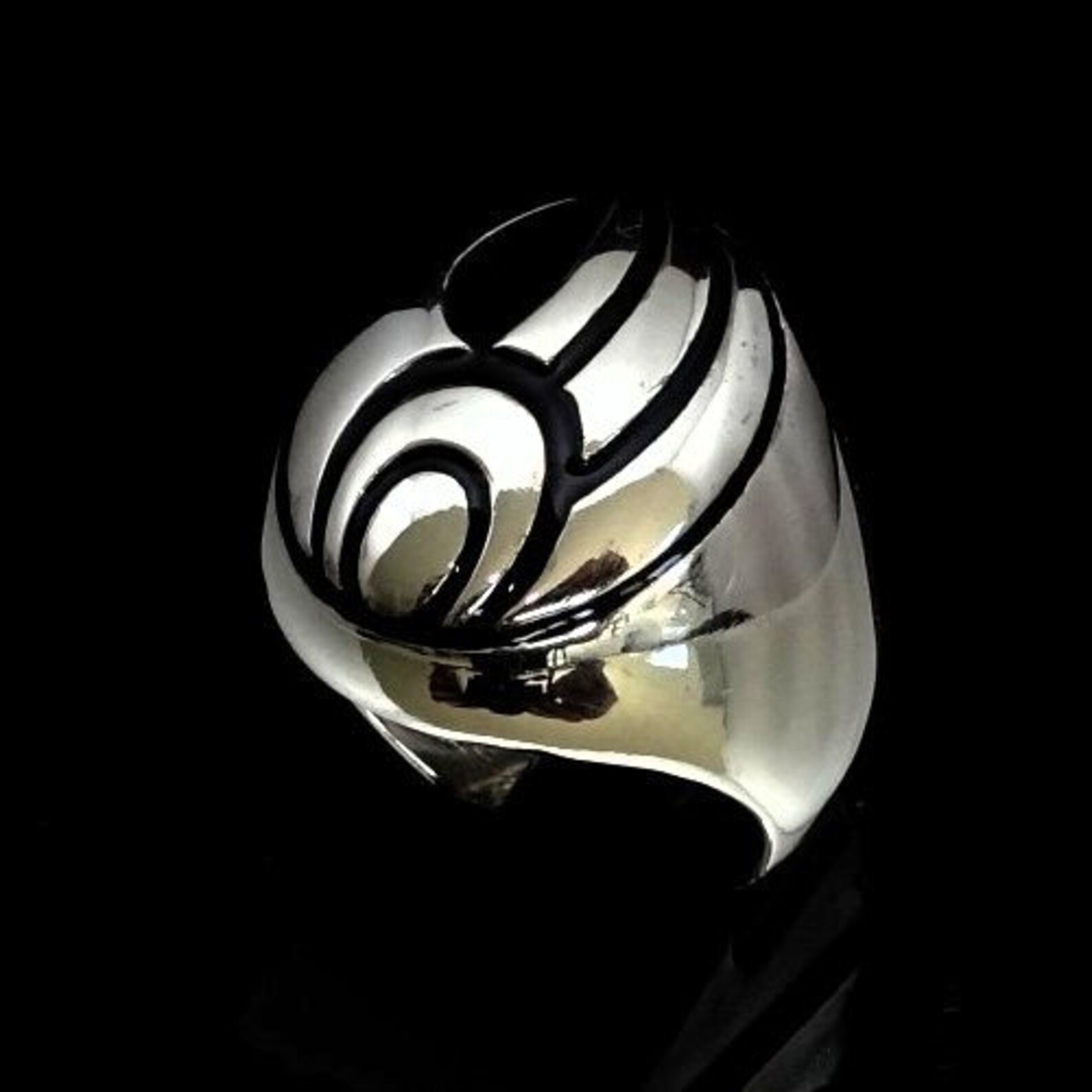 Sterling Silver Symbol Ring Comet Falling Star With Black - Etsy