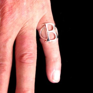 Initial Beta Sterling Silver Ring Greek Alphabet Capital Letter B High ...