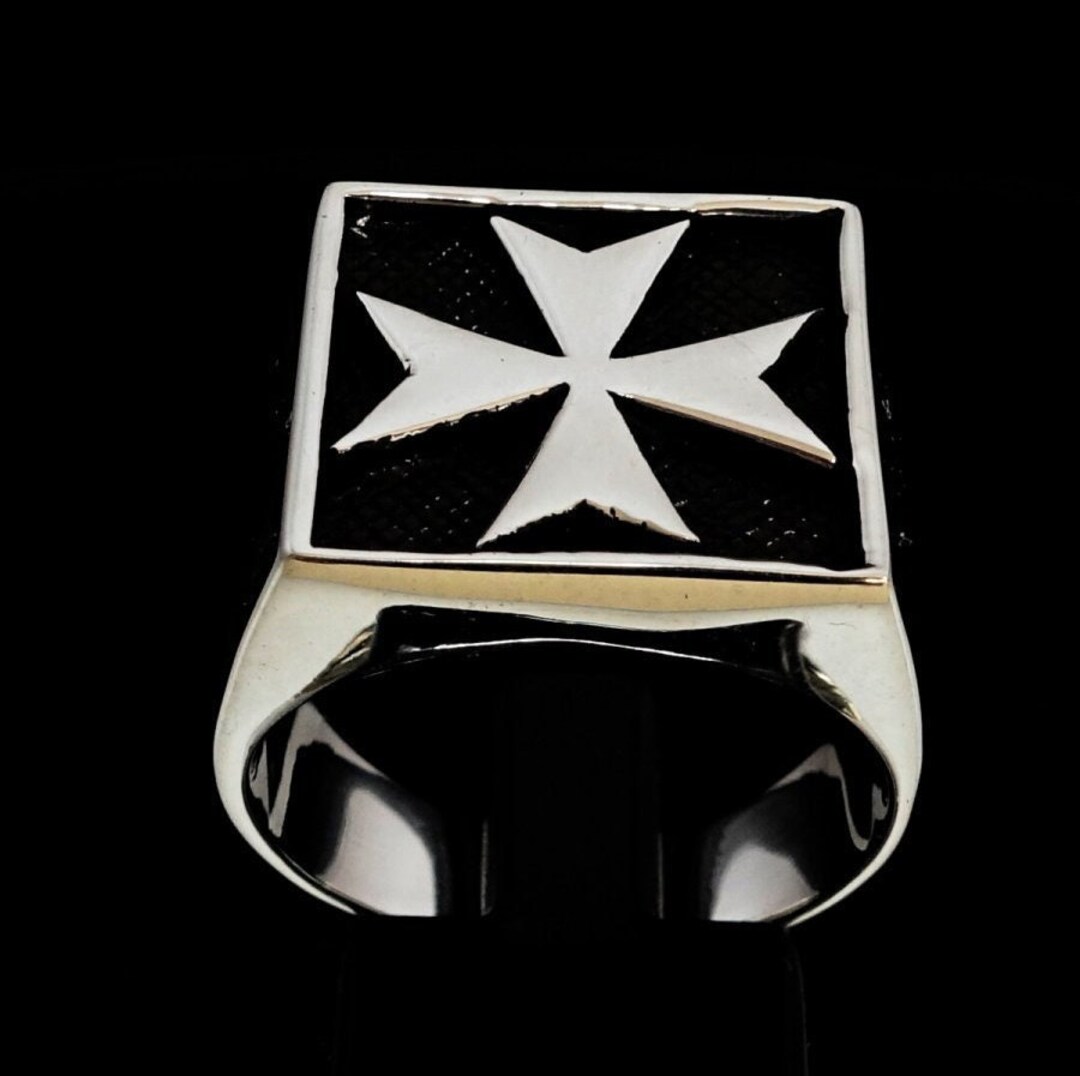 Sterling Silver Maltese Cross Ring: Knights Hospitaller, Crusader ...