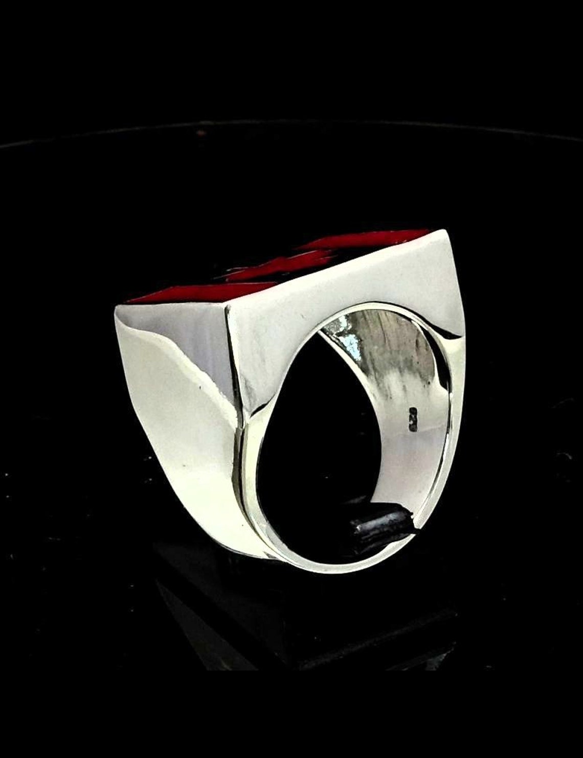 Sterling Silver Canadian Flag Ring Canada Maple Leaf With Red | Etsy