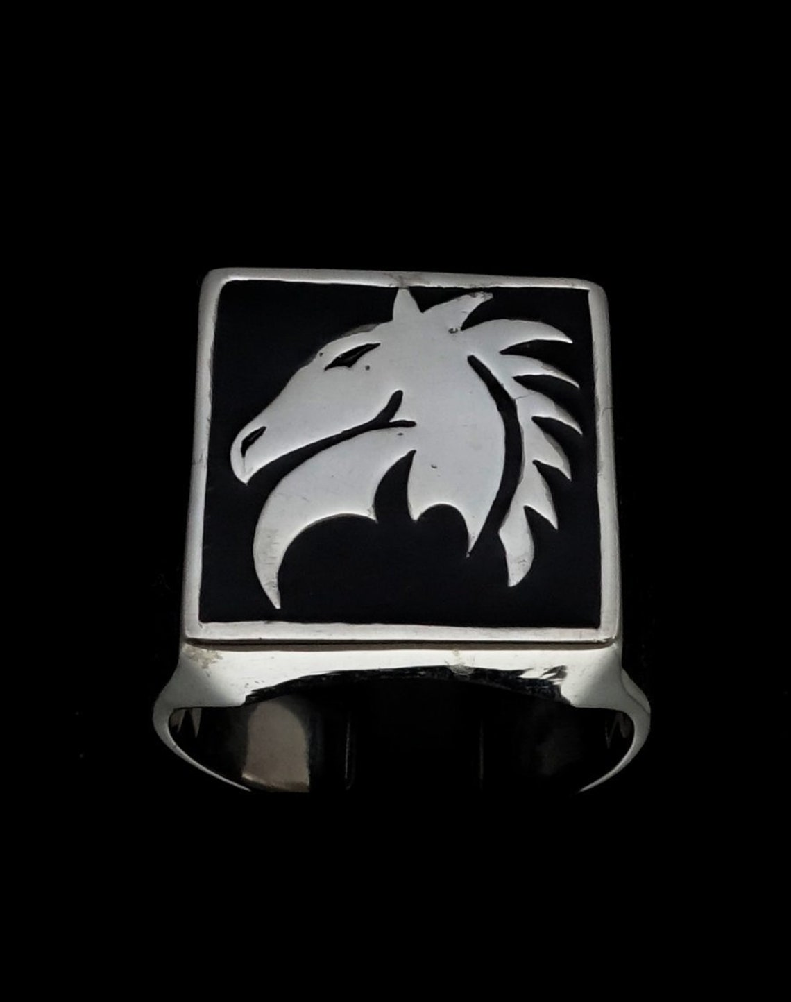 Sterling silver Chess symbol ring The Knight Horse of Chess | Etsy