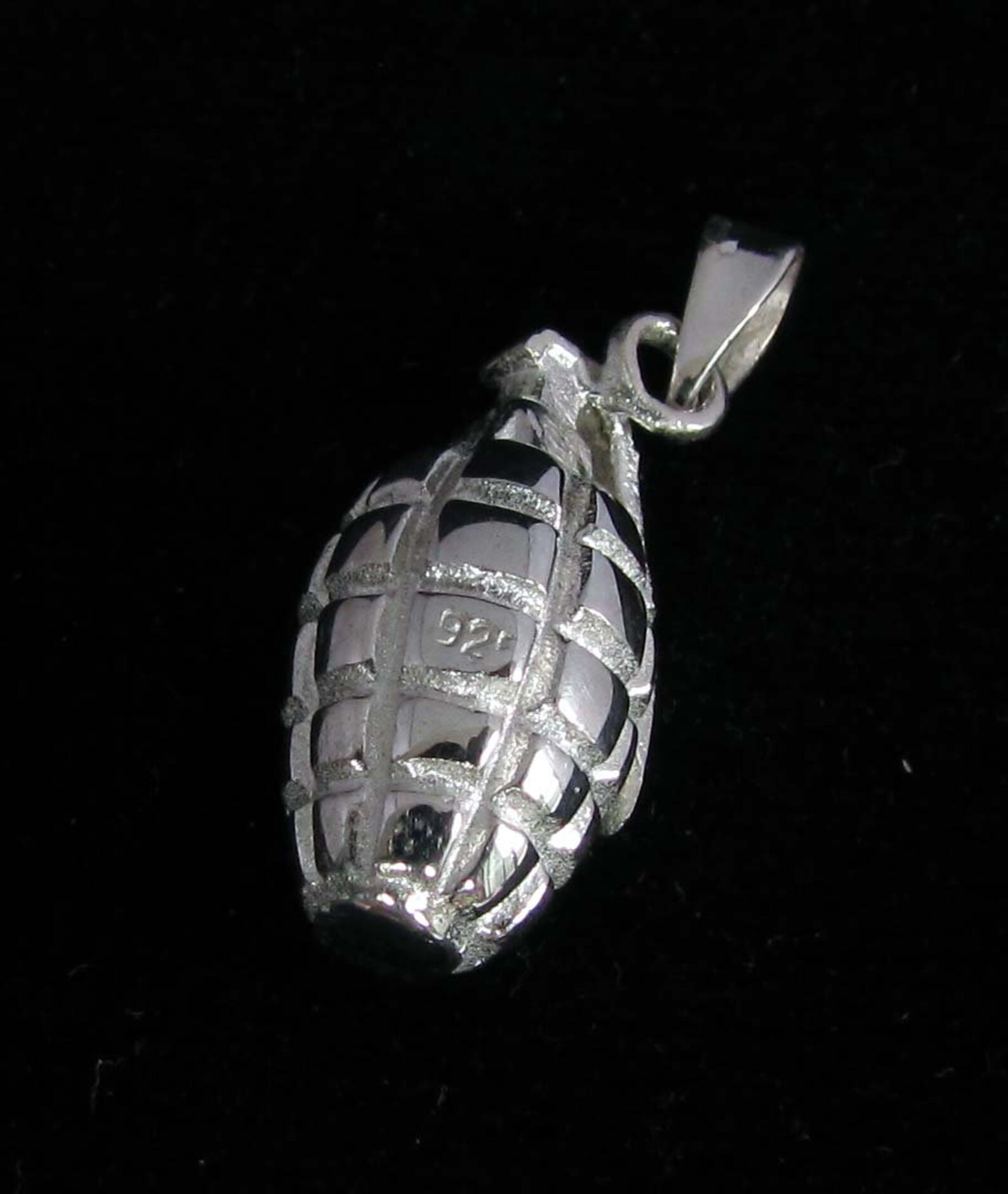 Sterling Silver Hand Grenade Pendant Army Explosive Weapon - Etsy