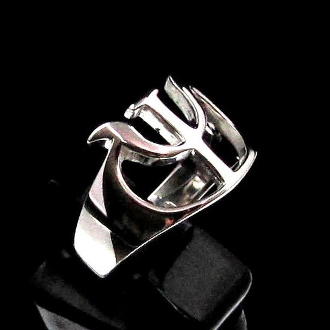 Initial Psi Sterling Silver Ring Greek Alphabet Capital Letter - Etsy