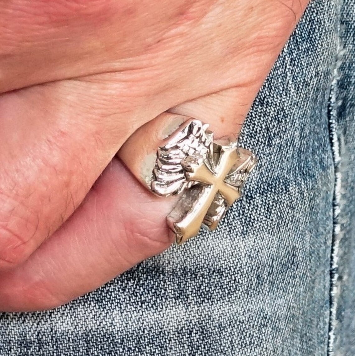 Sterling Silver Ancient Symbol Ring Winged Coptic Cross High - Etsy