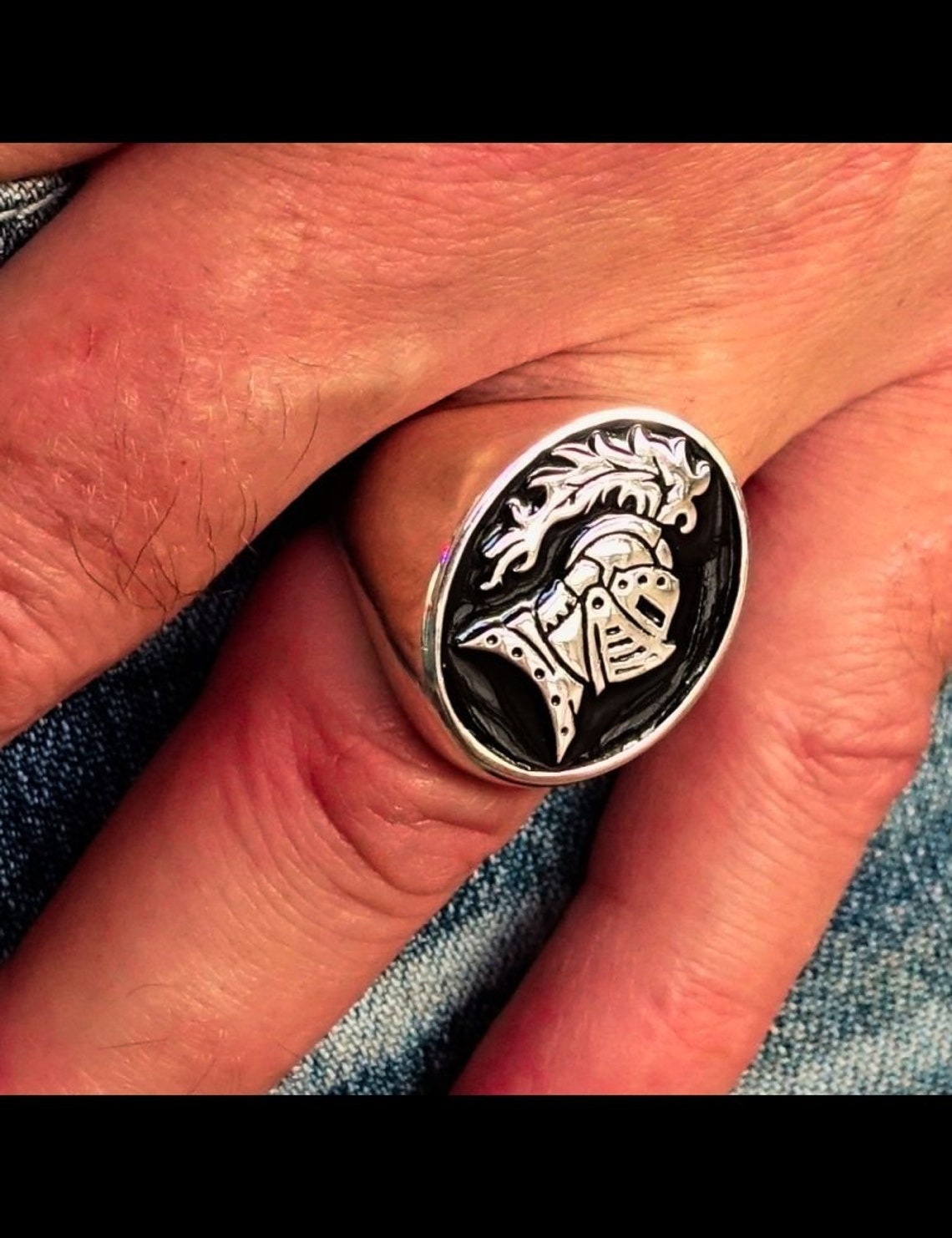 Sterling Silver Men's Ring Medieval Knight Armored Soldier - Etsy