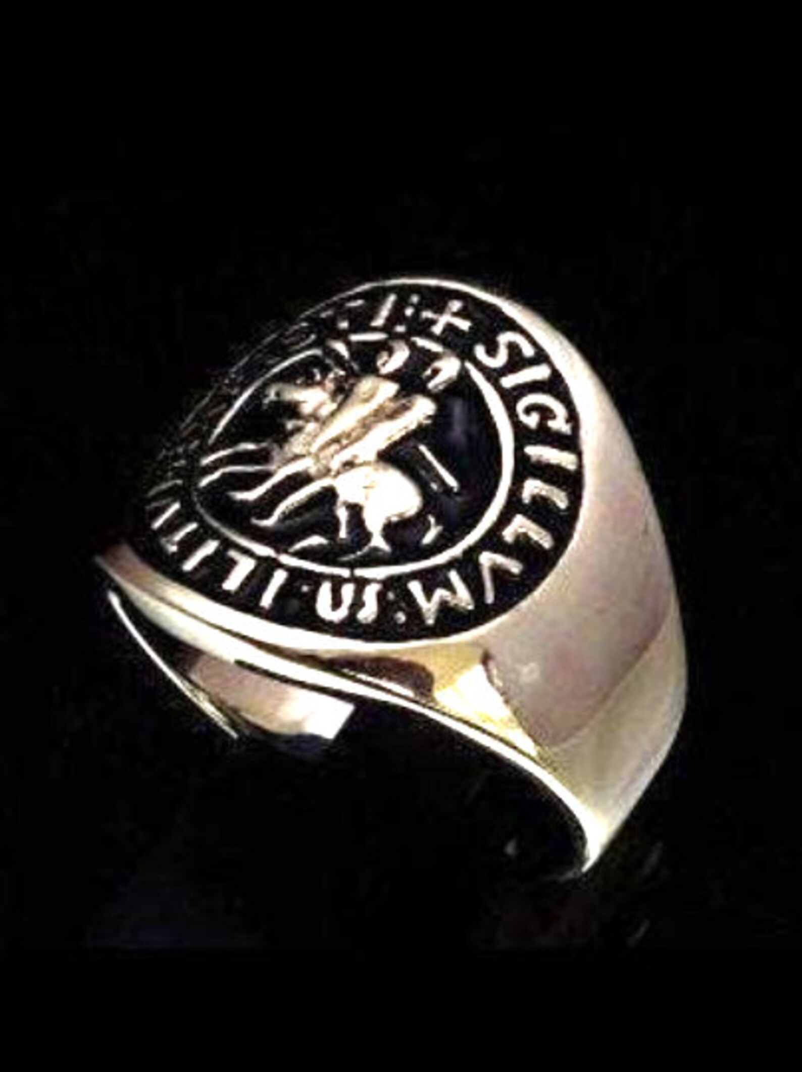 Sterling Silver Medieval Ring Knights Templar Sigil Crusader Symbol ...