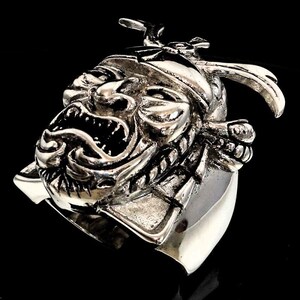Sterling Silver Men's Ring Ancient Japanese Warrior Samurai With Kabuto ...