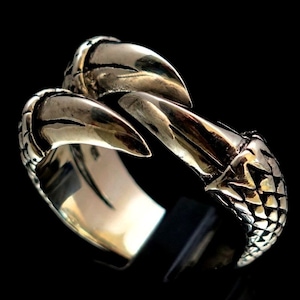 Sterling Silver Dragon Claw Ring With Three Talons Medieval Mythical ...
