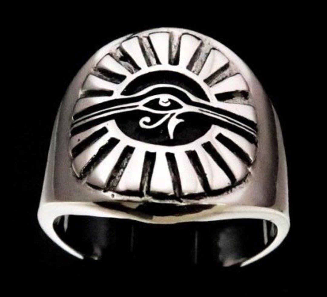 Sterling Silver Ancient Symbol Ring All Seeing Eye of Ra Udjat - Etsy