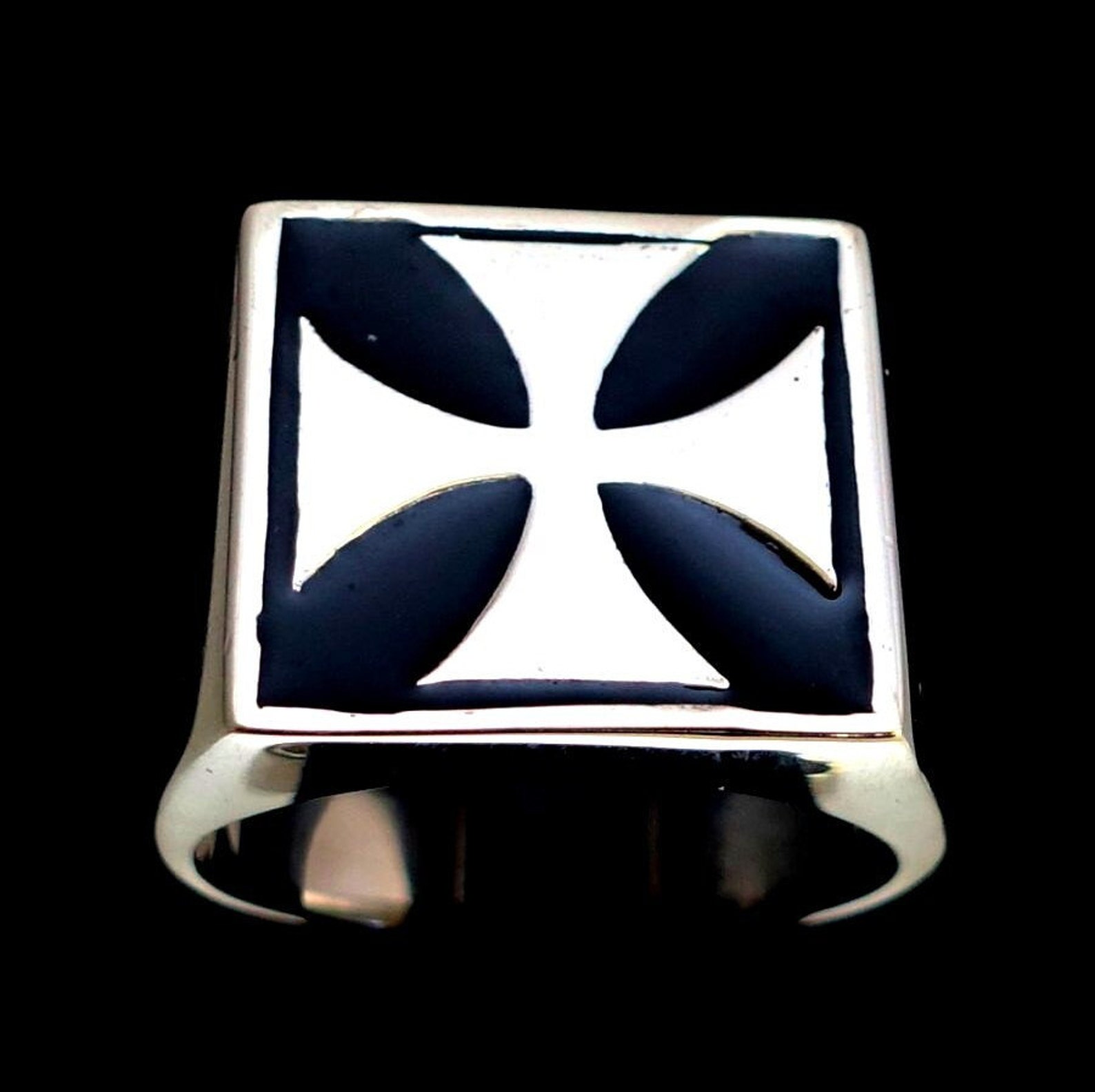 Sterling Silver Men's Biker Ring Iron Cross Chopper Symbol - Etsy