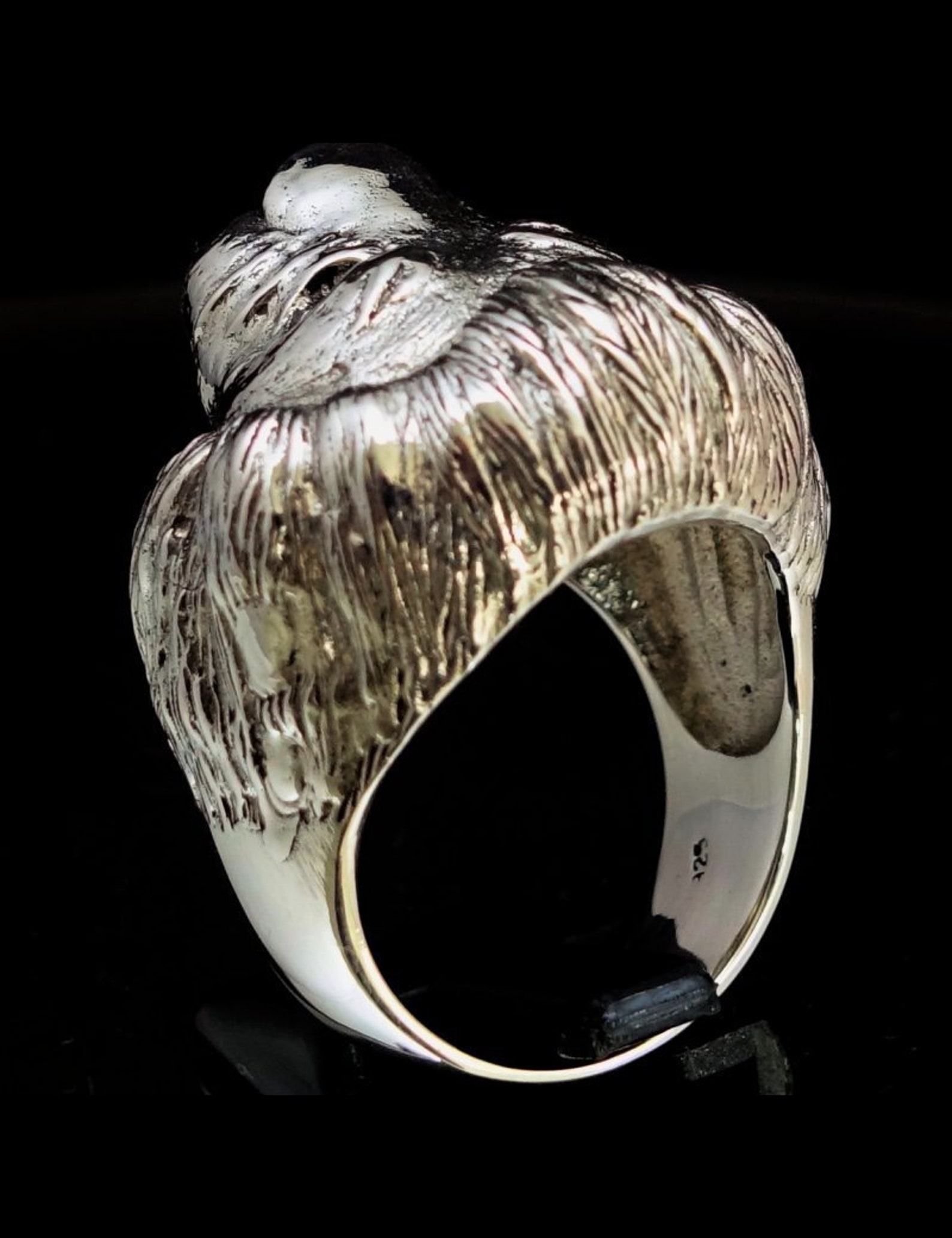 Big Silver Animal Ring Roaring Lion Head Africa High Polished | Etsy