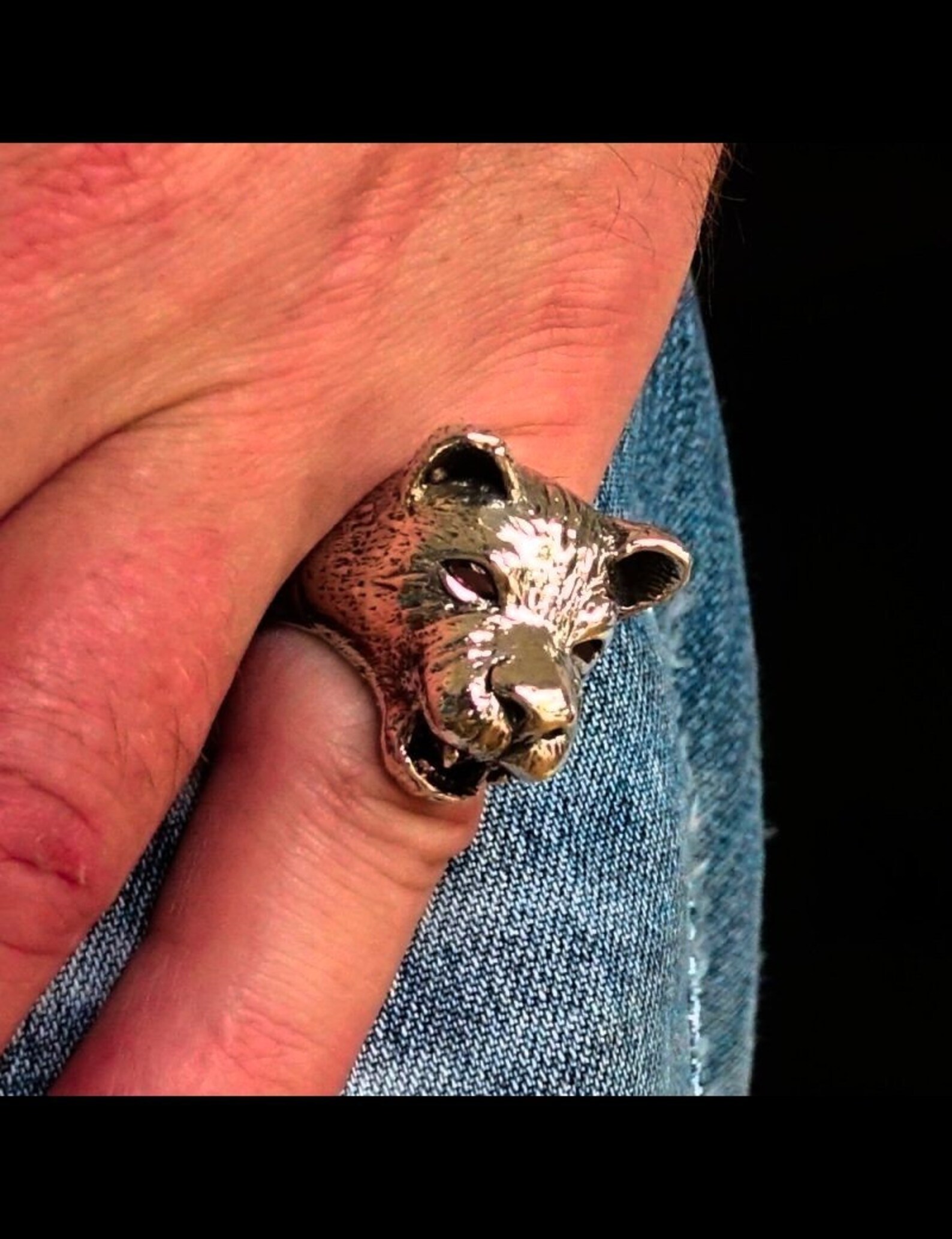 Stunning Sterling Silver Animal Ring Lioness Female Lion Head - Etsy