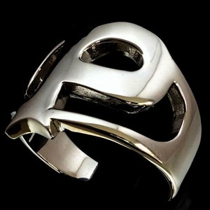 Sterling Silver Initial P Ring Alphabet Letter High Polished 925 Silver ...