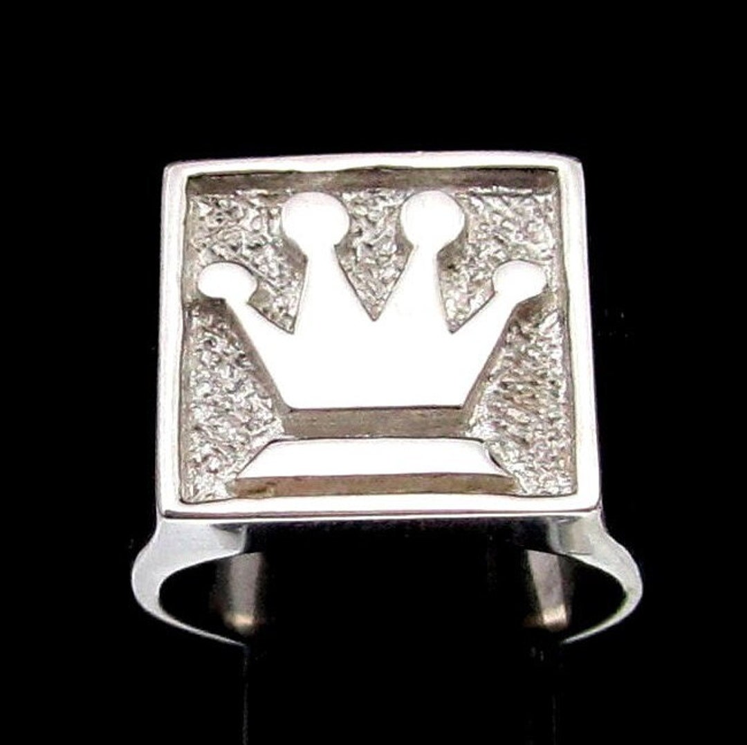 Sterling Silver Chess Player Symbol Ring the Queen Medieval Crown Chess ...