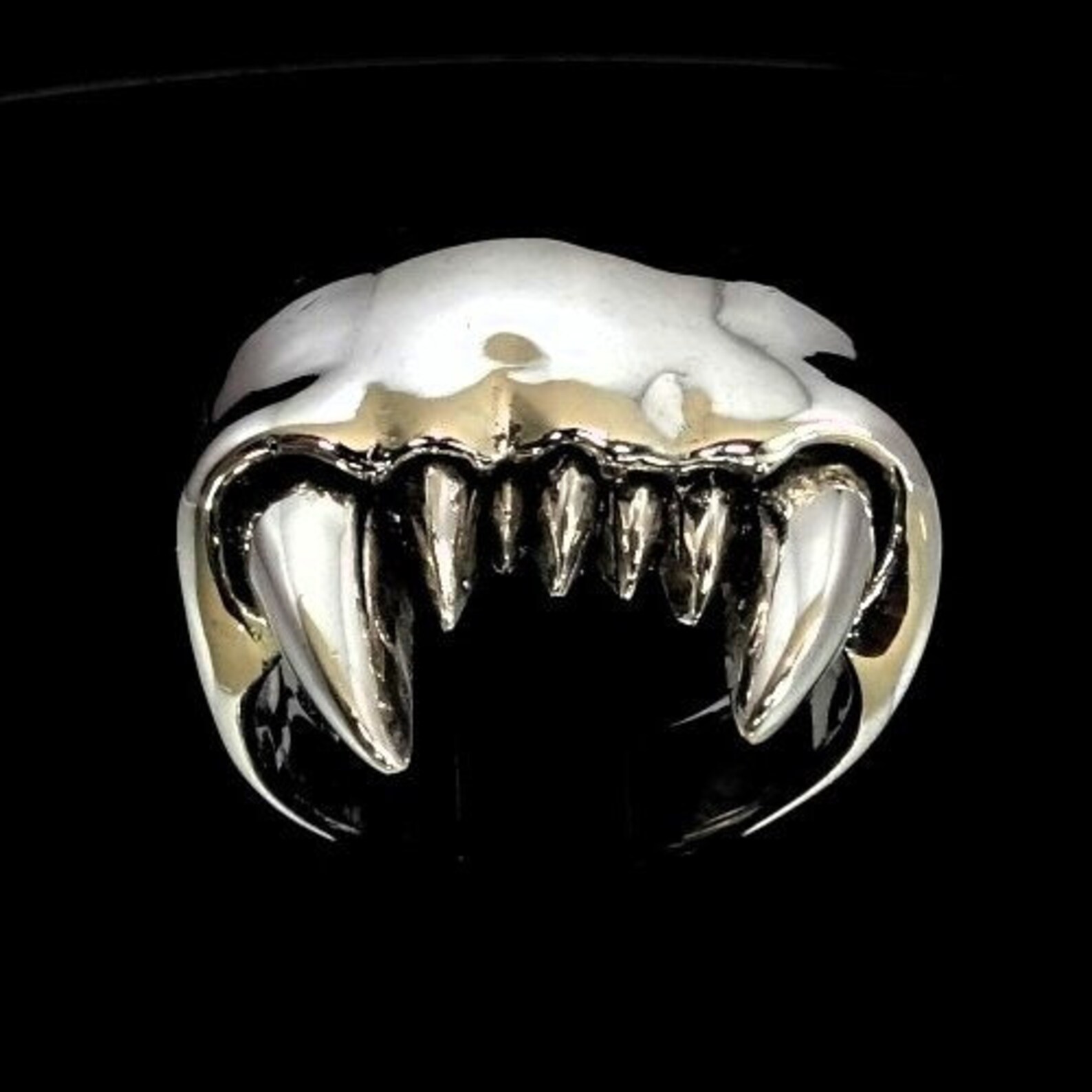 Sterling Silver Ring Vampire Fang Mouth Big Teeth Horror Demon - Etsy